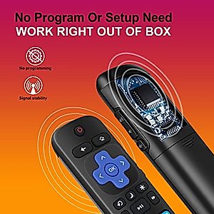 2 PCS Replaced Remote Control for Roku TV,Compatible for TCL Roku/Hisense Roku/Sharp Roku/Onn Roku/Insignia Roku ect,with Netflix Disney+/Hulu/Prime Video Buttons【Not for Roku Stick and Box】