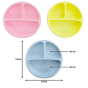JuaRey Silicone Suction Plate for our babies, Baby & Toddler Suction Plate, (3 pack)