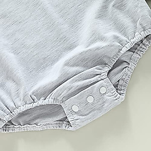 Newborn Infant Unisex Baby Boy Girl Clothes Hooded Oversized Sweatshirt Romper Long Sleeve Hoodie Tops Fall Winter Outfit ( Color Block Light Grey, 3-6 Months )