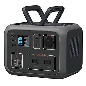 MAXOAK Portable Power Station 500Wh AC50S Solar Generator Lithium Battery Backup with 2x120V AC Outlets Regulated 12V Wireless Charging Power Generator for Outdoor Camping Home Emergency Grey