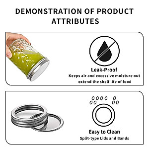 OAMCEG 16 Pack 8 OZ Mason Jars with Lids Regular Mouth Canning Jars, 100% Recycled Glass Bottles for Regular Mouth Mason Jars, Ideal for Juice, Jam, Honey and Spice, Honey, Baby Foods