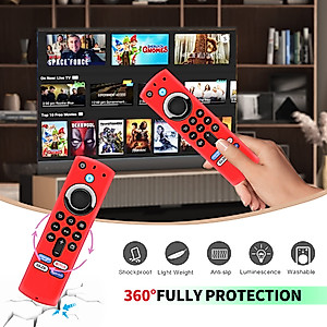 Zazolyne Remote Cover Compatible with Voice Remote 4K,3rd Gen Remote Case Glow in The Dark Cover Green Blue and Red Not Glow