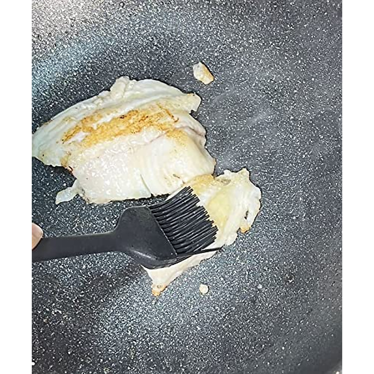 halteoly Fish Spatula Stainless steel with Silicone handled, Fish spatulas for nonstick cookware,Fish Flipper Spatula and Basting Brush (Black)