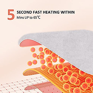 Heating Pad, Portable Cordless Menstrual Heating Pad 5s Fast Heating, Heating Pads for Cramps with 3 Heat Levels and 3 Massage Modes, Heating Pad for Back Pain Gift for Women and Girl(Pink)