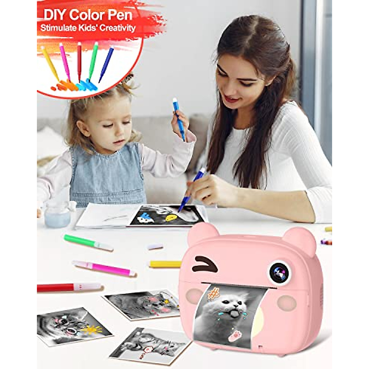 Kids Instant Camera for Toddlers Boys Girls Christmas Birthday Gifts 2.0 Inch Screen 12MP / 1080P HD Video Camera Baby Instant Print Digital Camera