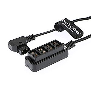 Alvin's Cables D-tap Splitter Cable D-tap Male to 4 Port Dtap Female Power Supply for V-Mount Camera Battery P-tap Power Hub 60cm| 23.6inches