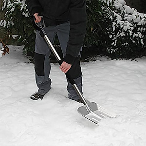 Snow Shovel for driveway-50 inch Aluminum Stainless Steel Lightweight Portable Sports Utility Forklift Trunk Camping Garden Beach Cleaning House Large Emergency