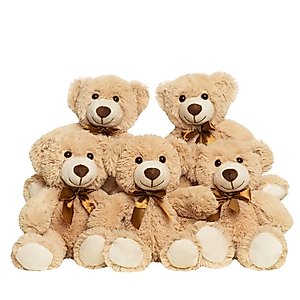 Quaakssi Teddy Bears Bulk 5 Packs Teddy Bear Stuffed Animals Plush Toys Gift for Kid Girlfriend,13.5 Inches Stuffed Bears for Christmas Valentine’s Day Birthday Wedding Party
