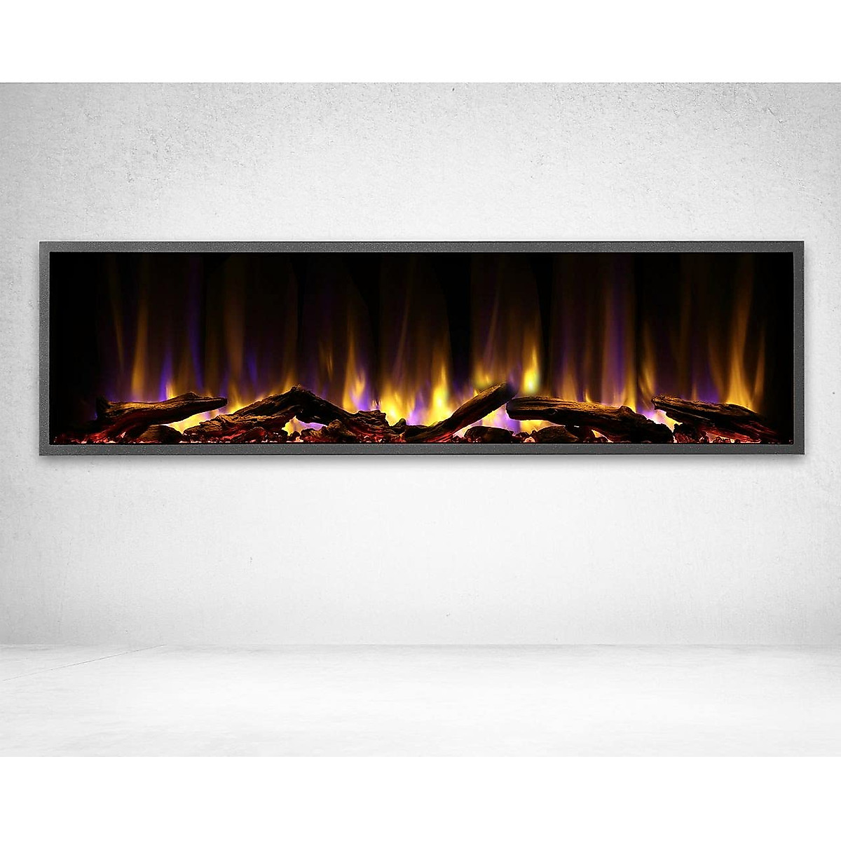 Dynasty Harmony BEF Realistic Linear Electric Fireplace with Multicolor Flame (57" Wide)