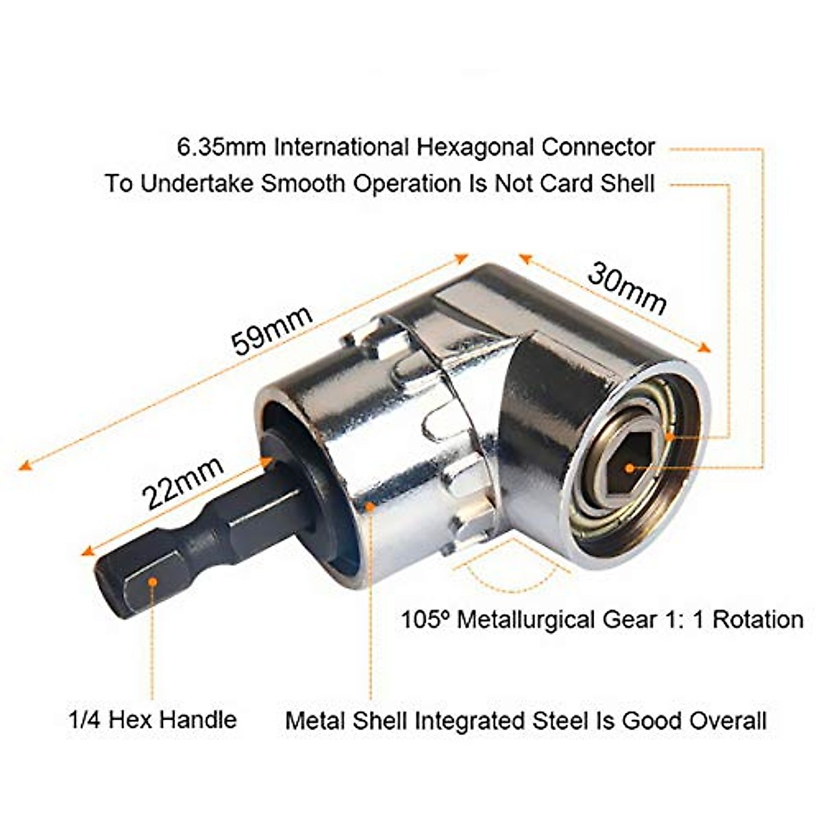 3Pcs 1/4 3/8 1/2" Hex Shank Drill Nut Driver Bit Set, Impact Grade Driver Sockets Adapter Extension Set Drill Bit, 105 Degree Right Angle Driver Extension Screwdriver Drill Attachment
