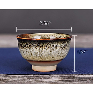 VanEnjoy 6 Sets Colorful Tea Cups - Kiln Transformation Chinese Handmake Jianzhan