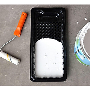 Great Andrew Paint Roller Tray Liner 4 Inch, 12 PCS Disposable Small Plastic Paint Trays Liners Perfect for Smaller Projects, DIY Painting etc. (Black)