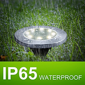 DUUDO Solar Ground Lights-Garden Solar Lights Outdoor Waterproof 8 LED Landscape Lights Bright in-Ground Lights Pathway Lights for Lawn, Patio, Yard, Driveway, Step and Walkway White 12 Pack