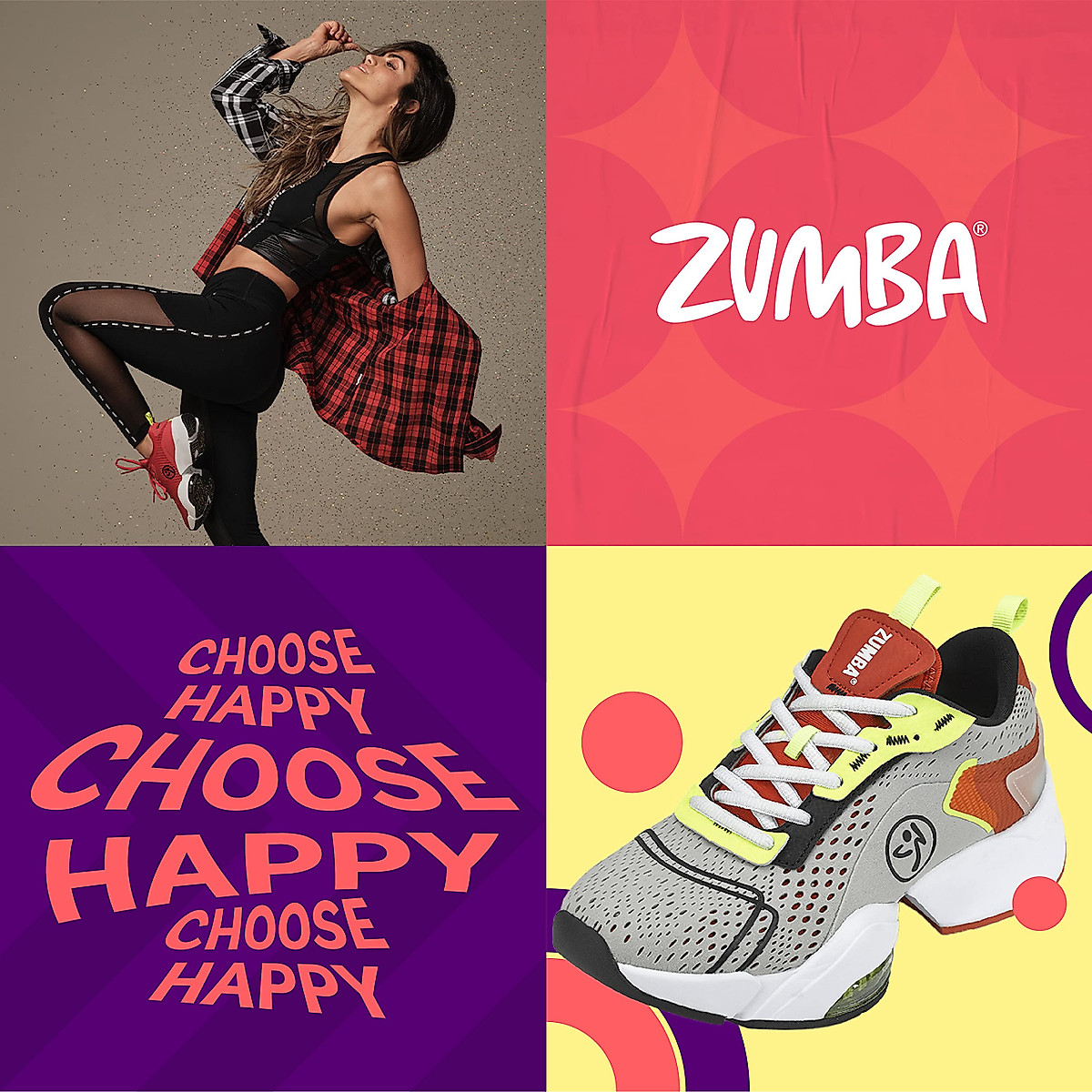 ZUMBA Women’s Air Stomp React Athletic Shoes, Low-Top Shoes for Women, 12, Orange