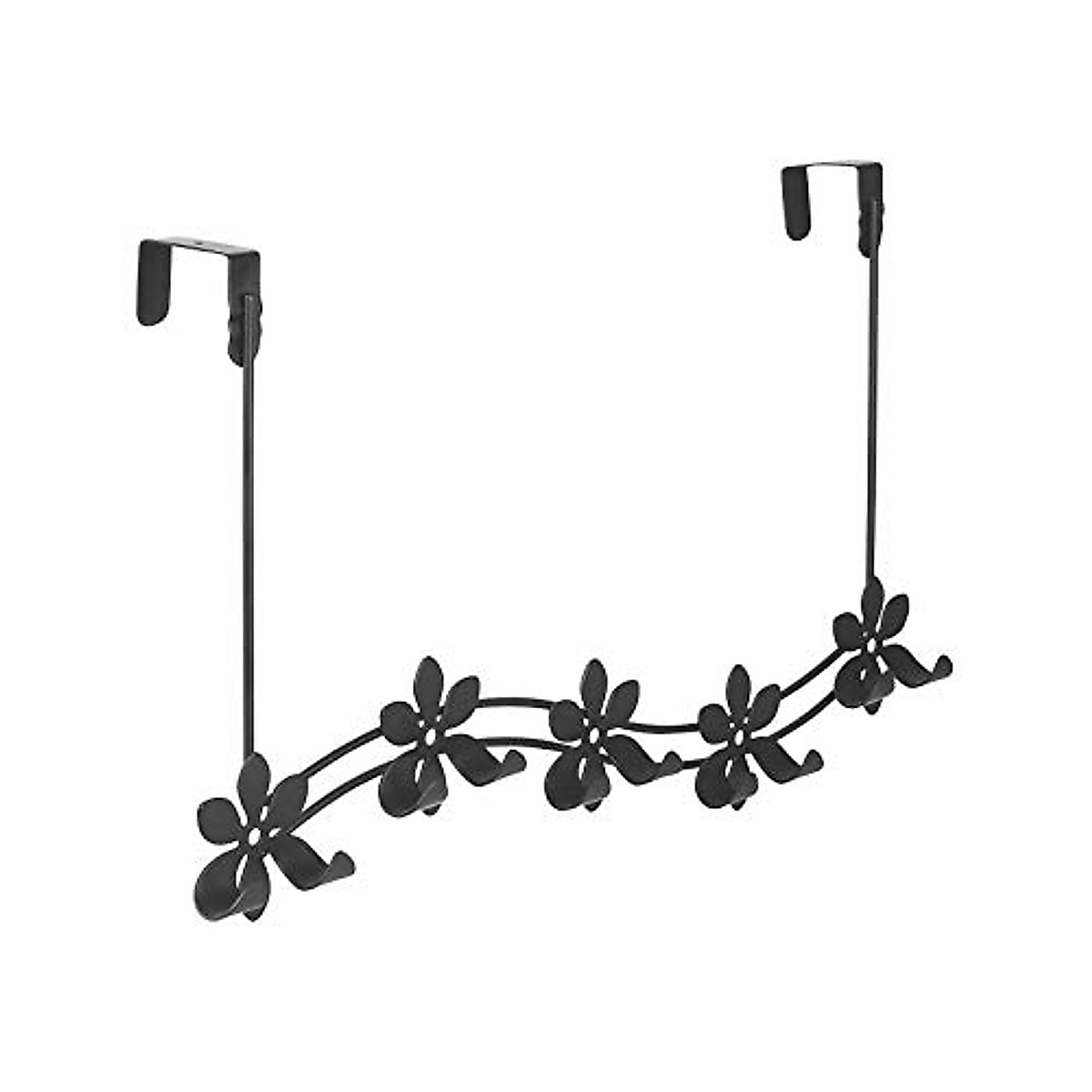 Spectrum Diversified Over The Door Flower 5-Hook Rack, Black