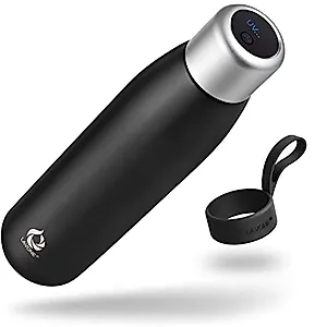 LAVONE Water Bottles, Self-Cleaning and Insulated Stainless Steel Water Bottle with UV Water Purifier, with Handle, 18 oz