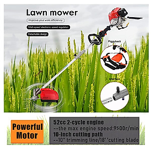 Meideli Grass Trimmer 52cc - 5 in 1 Gas Powered Brush Cutter Gas String Trimmer Hedge Trimmer Pole Saw Trimmer for Quick Weed Grass Cleaning Crop Seed Soil Protection Tools