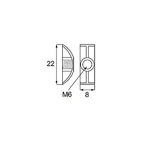 M6 Threaded Half Moon Mini Luna Washers with 100mm Furniture Connecting Bolts for Bunk Beds Cots - Set of 8