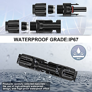 Geosiry 4PCS 10AWG Solar Connectors, 2 Pairs 10 Gauge Solar Panel Connectors Male/Female with Wrenches (10AWG, 2 Pair)