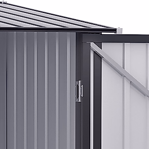 Outsunny 3.3' x 3.4' Outdoor Storage Shed, Galvanized Metal Utility Garden Tool House, 2 Vents and Lockable Door for Backyard, Bike, Patio, Garage, Lawn, Dark Gray
