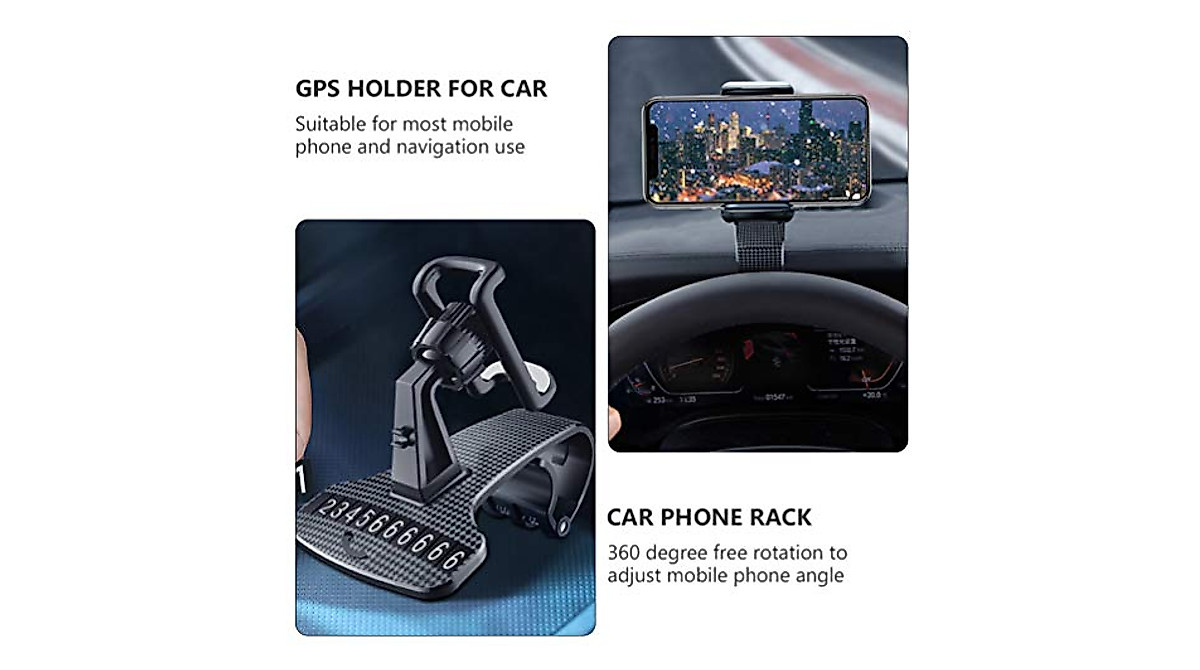 Garneck Car Dashboard Phone Stand 360°Rotate Car Cell Phone Mount Phone ...