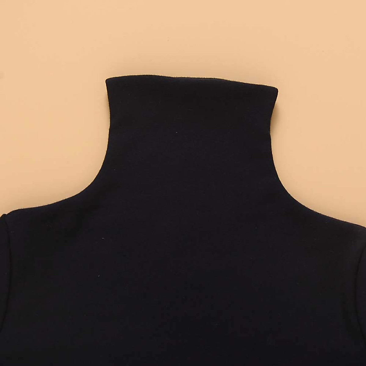 Mubineo Toddler Baby Girl Basic Plain Turtleneck Long Sleeve Cotton T Shirts Tee Tops (Black, 2T)