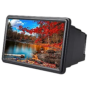 12" 3D HD Screen Magnifier for All Cell Phone Magnifing Projector Screen Enlarger Expander with Retractable Bracket for Movies Videos and Gaming (Black)