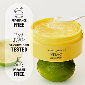 GOODAL Green Tangerine Vitamin C Moisturizing Eye Patch, 5-minute, Hydrating Gel Patch (60 sheets) (Ver.2)