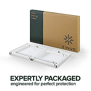 ZINUS Alto 47” White Frame Desk / GOOD DESIGN™ Winner / Computer Workstation / Office Desk / Easy, Bolt Free Assembly, White