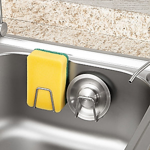 Sundown Creek Sponge Holder for Kitchen Sink, Self Adhesive SUS304 Stainless Steel Dish Sponge Holder Rust Proof