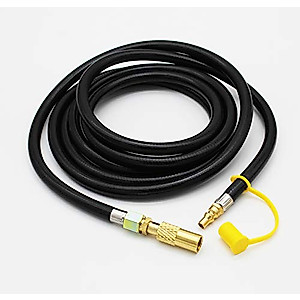 MENSI 12FT Low Pressure 1/4" Quick Connect Disconnect Plug RV Trailer Propane Extension Hose Hook Up Coleman RoapTrip Series LXE, LX Portable Grill