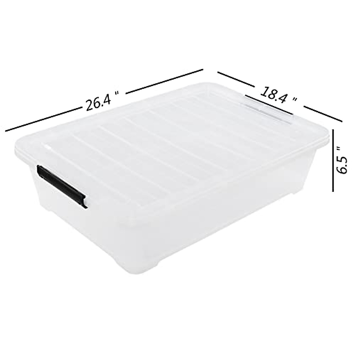 AnnkkyUS 40 Quarts Plastic Under Bed Storage Boxes with Wheels, Large Shallow Container Bins Set of 4