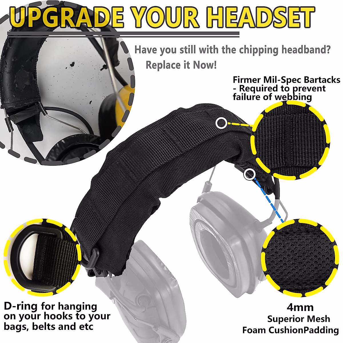 PROHEAR GEP02 Gel Ear Pads and HC01 Tactical Headset Cover for Howard Leight by Honeywell Impact Sport Sync Leightning Earmuffs