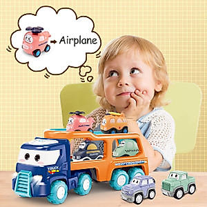 Rubikliss Toddler Toys Car for Boys, Kids Toys for 1 2 3 4 5 6 Year Old Boys, 7 in 1 Big Carrier Cartoon Trucks, Toddler Toys Age 2-4 Baby Toys 12-18 Months Birthday Gift Toddler Toys Age 1-2