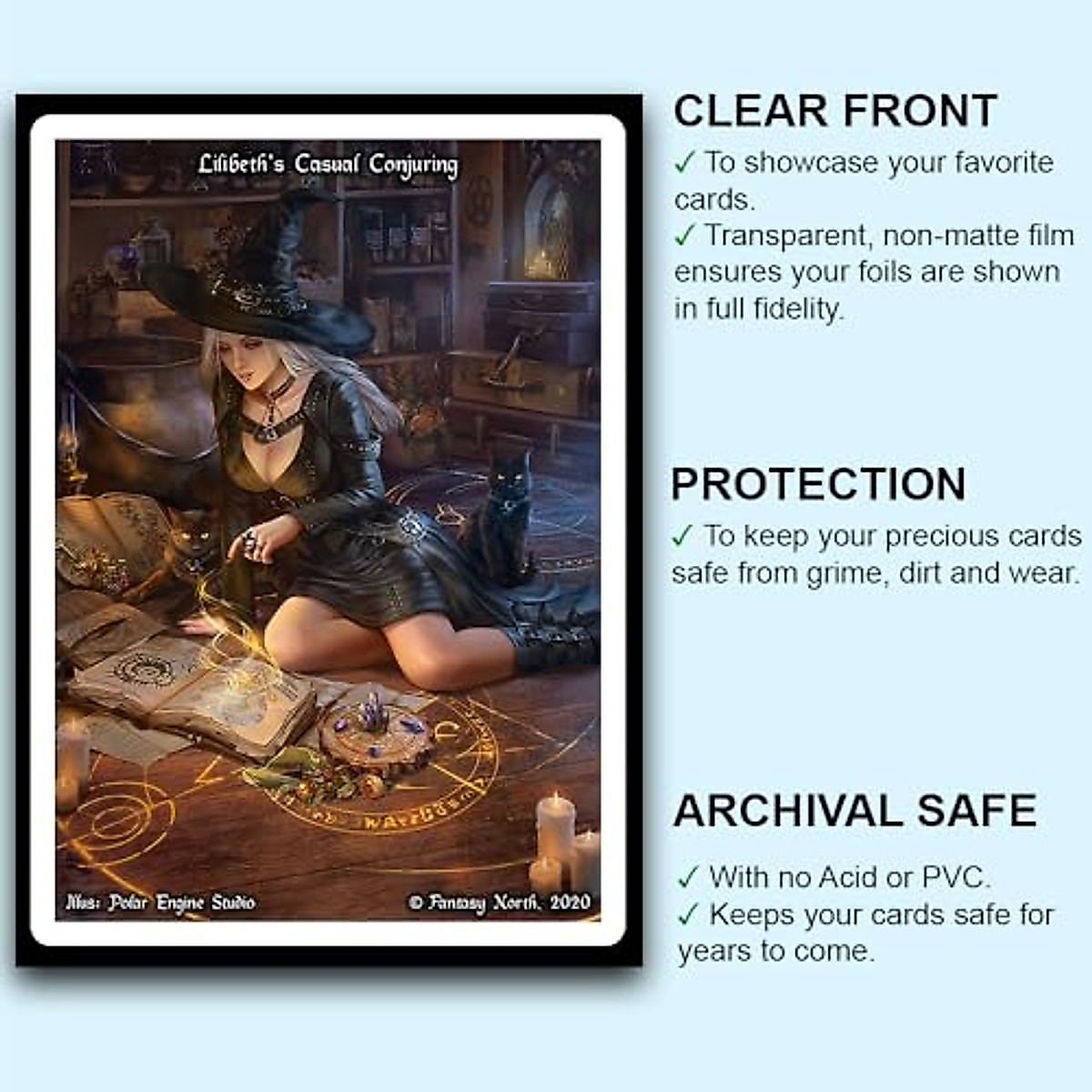 Fantasy North - Yuma Velric - Renegade Fairy - 100 Smooth Matte TCG Trading Card Sleeves - Fits Magic MTG Commander Pokemon and Other Card Games - Playing Card Sleeves