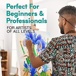 MozArt Supplies Watercolor Paint Essential Set - 24 Vibrant Colors - Lightweight and Portable - Perfect for Budding Hobbyists and Professional Artists - Paintbrush Included