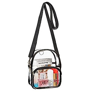 COVAX Clear Mini Backpack, Stadium Approved Clear Crossbody Shoulder Bag, Fashion Women Transparent Backpack for Work, Security Travel, Concert & Sport Event