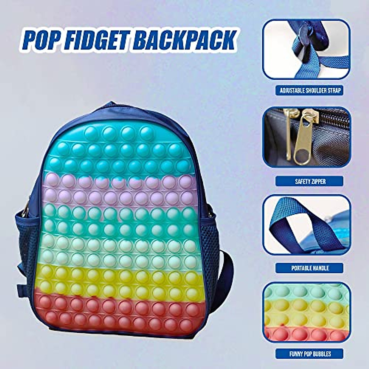 Best Life Large Pop It Backpack 12.4”X 9.6” X 5.8” Pink