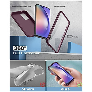 FNTCASE for Samsung Galaxy A54 5g Case: Clear Shockproof Protective Silicone Phone Cases - Slim Full Protection Cell Phones Cover with Screen Protector - Dual Layer Rugged Cell Covers