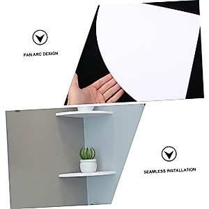 Garneck Wall Storage Rack Bathroom Shelves Wall Corner Storage Holder Floating Shelves Bathroom Display Shelf Bathroom Shelf Wall Shelf Triangle Fan Shaped Rack Sector Wall Bracket White