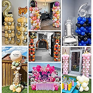 TEKXYZ Telescoping Balloon Stand Set of 2, 1.5ft to 7ft Free Adjustable Metal Balloon Column Stand for Party Decorations