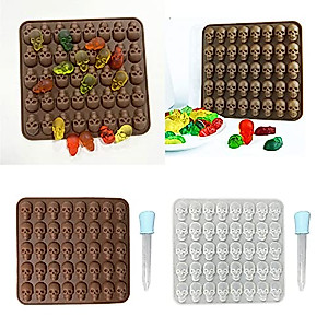 Arichmark 3D Skull Shaped Ice Cube Molds Flexible Food Grade Silicone DIY Ice Tray for Kitchen Novelty Ice Maker for Wine Cocktail