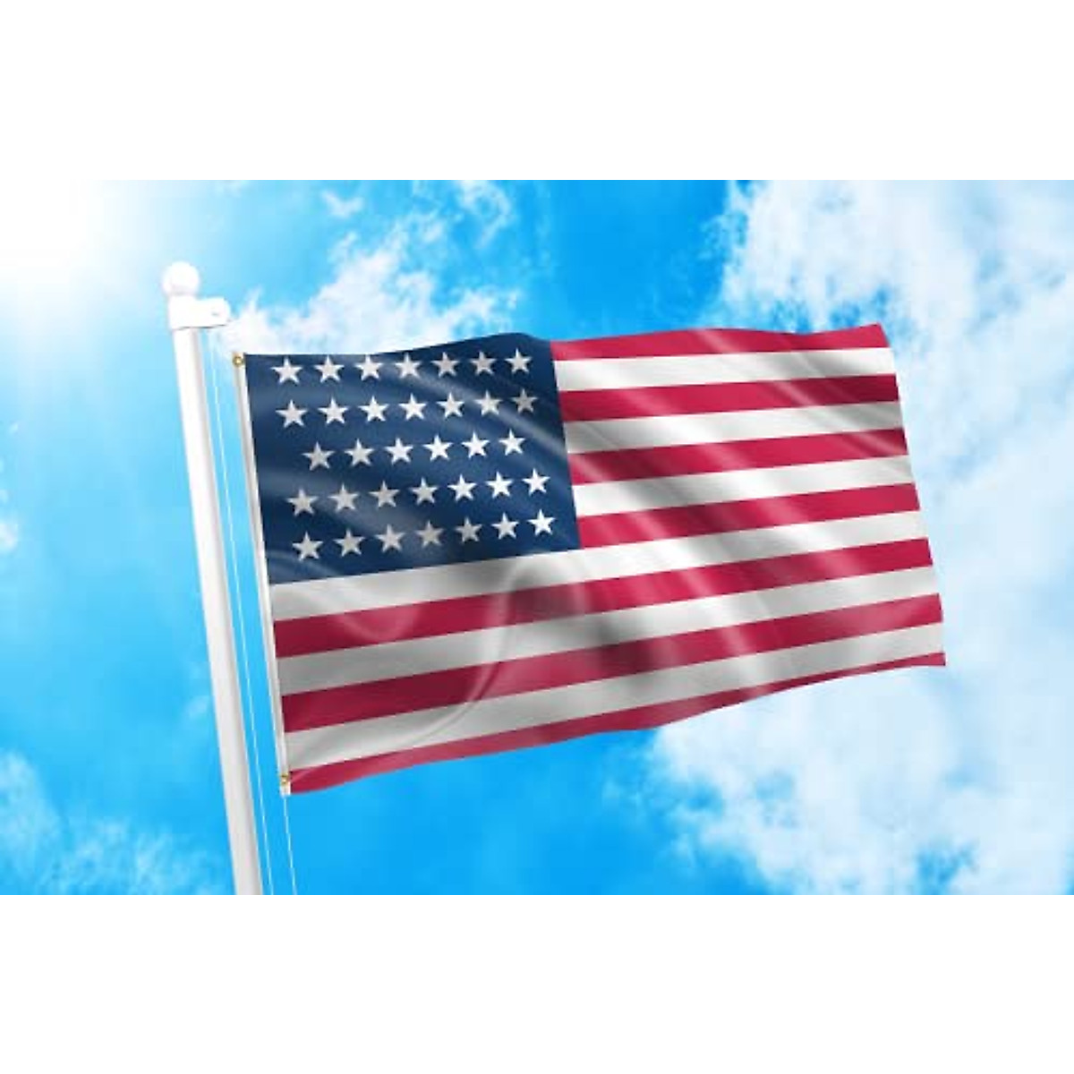 DMSE 34 USA Star America Flag 3X5 Ft Foot 100% Polyester 100D Flag UV Resistant (3' X 5' Foot)