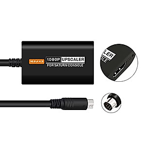 Kacenray HDMI Converter for Sega Saturn 1080P Upscaler HDMI Adapter Cable S-Video Input 4:3/16:9 Aspect Ratio Switching