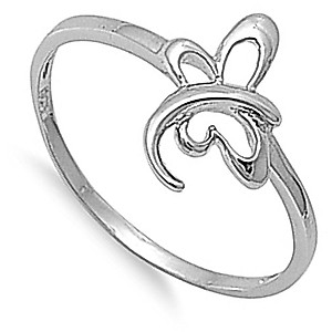 Sterling Silver Women's Simple Butterfly Ring New Cute 925 Band 13mm Size 10