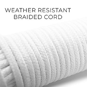 Smart Design All Purpose Weather Resistant Clothesline - Flexible Braided Cord - for Hanging, Drying, Clothing, & Linens - Home Organization (1 Line x 50 Feet) [White]