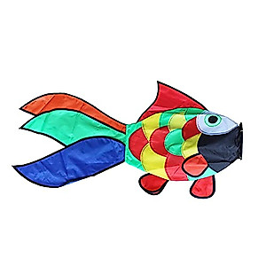 C COMCROSFLY Rainbow Fish Windsock, Wind Socks Outdoor Hanging for Outdoor Patio Garden Decorative Wind Spinners 31 in Hanging Fish