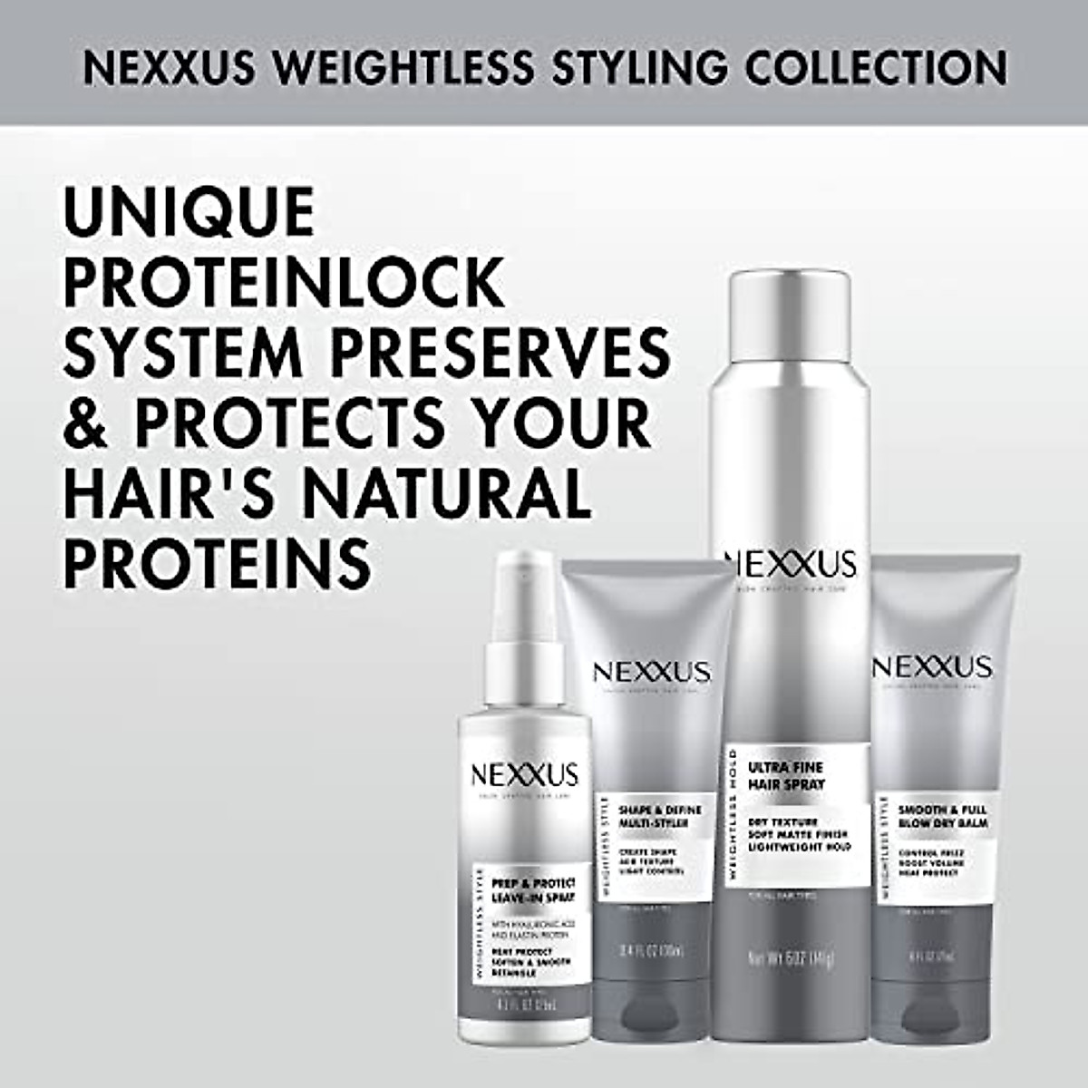 Nexxus Prep & Protect Leave-In Spray Weightless Style Detangler Leave-in Conditioner Spray Moisturizer, Detangler & Heat Protectant 4.1 oz
