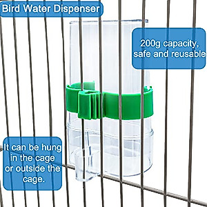 Hamiledyi No Mess Bird Feeders Automatic Parrot Feeder Drinker Acrylic Seed Food Container Parakeet Water Dispenser Cage Accessories for Lovebirds Budgies Canary Finch