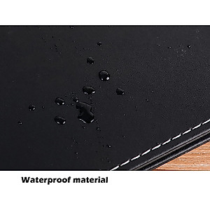 PSG.LGD Makeup Mirror,Portable Folding Mirror with Adjustable Stand for Tabletop,PU Leather,Perfect Size for Camping,Vocation,Home Vanity and Office Desk,Black